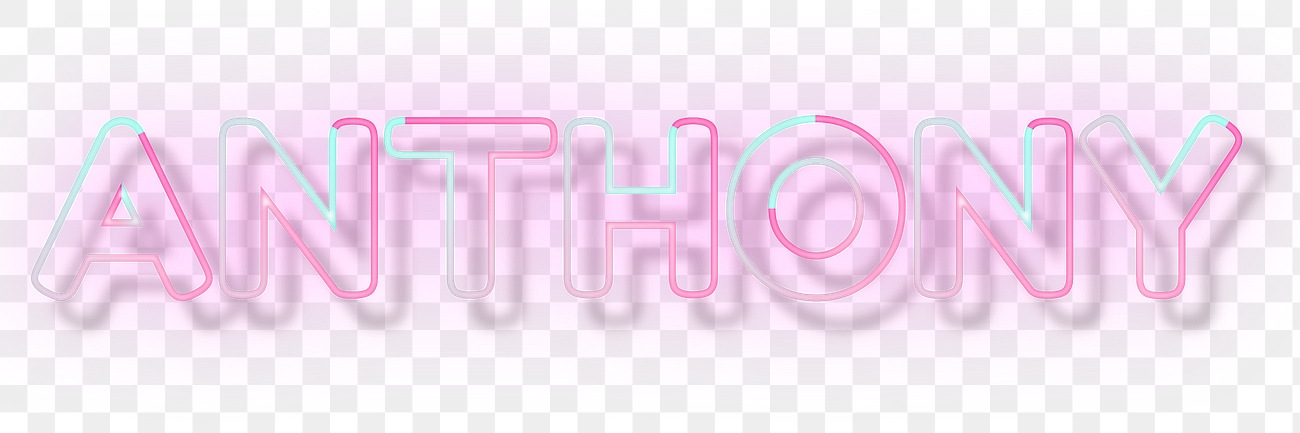 Anthony neon name font png | Free PNG Sticker - rawpixel