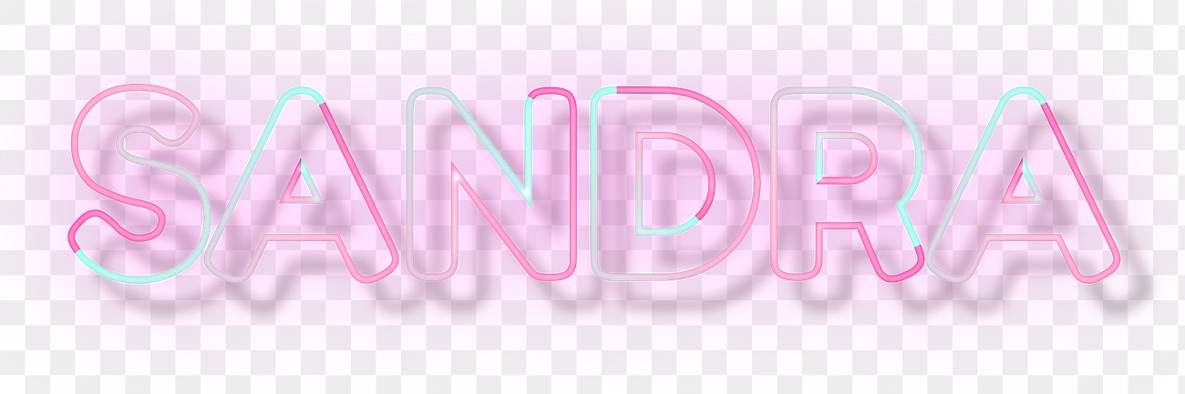 Sandra neon name font png | Free PNG Sticker - rawpixel