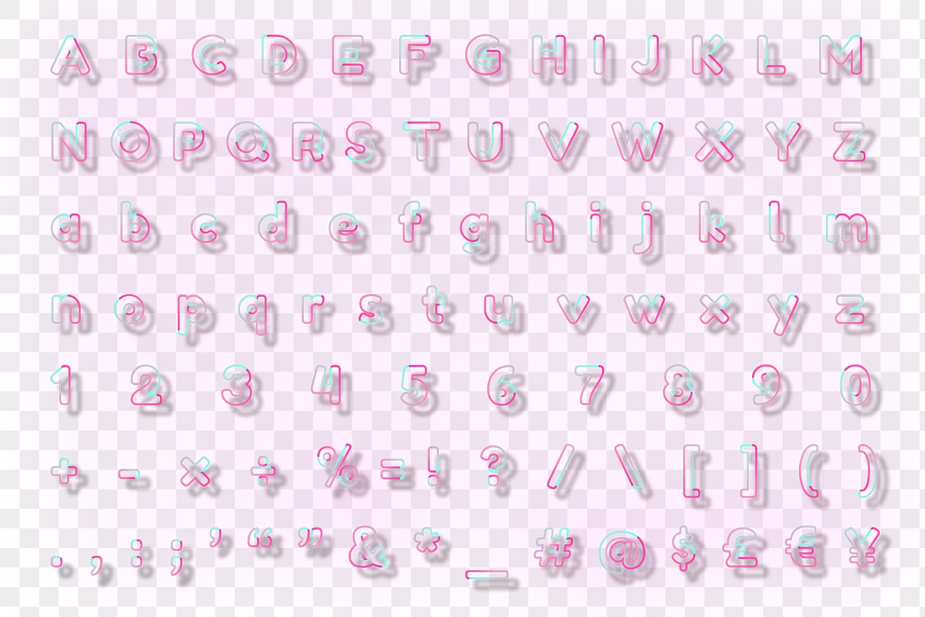 Alphabets, punctuations, symbols png pink | Premium PNG - rawpixel