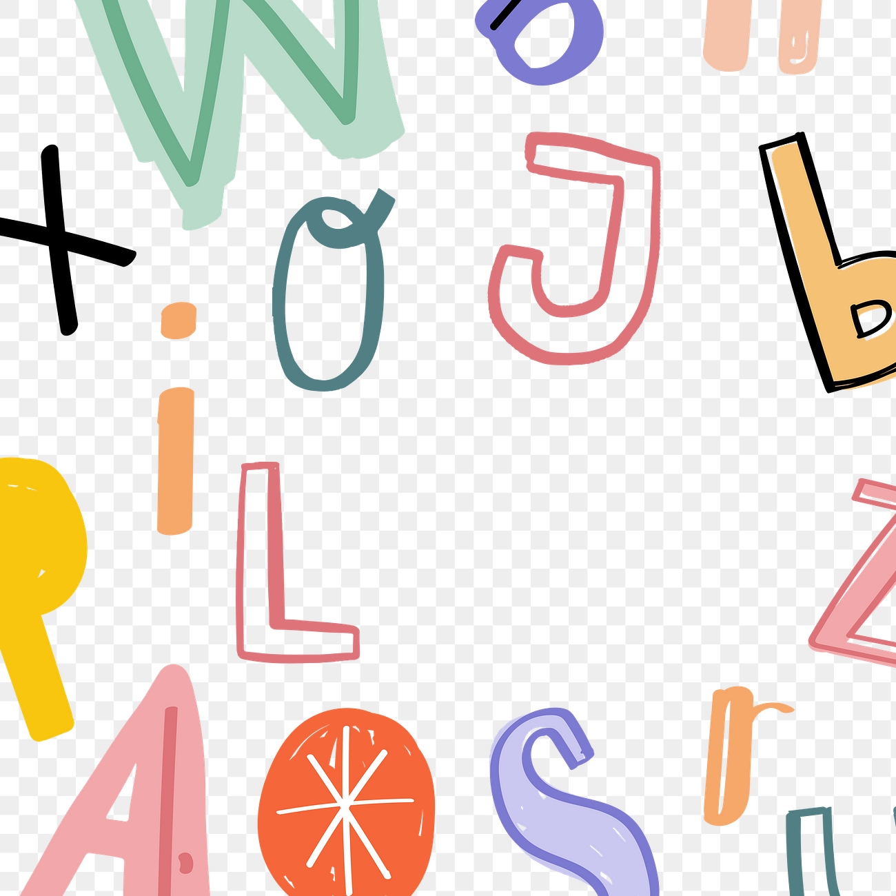 Alphabet png doodle typography font | Free PNG - rawpixel