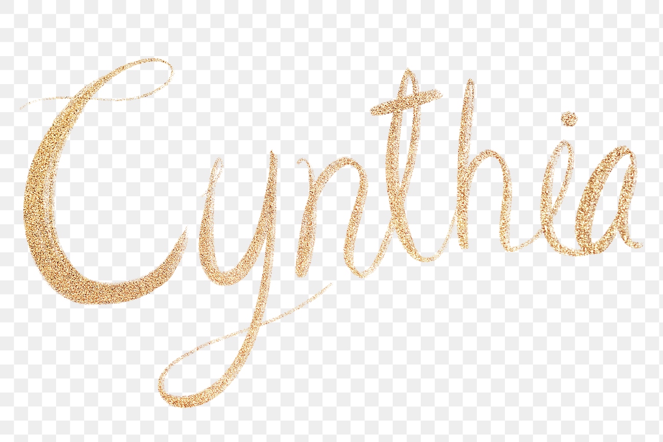 Sparkling gold Cynthia png font | Free PNG - rawpixel