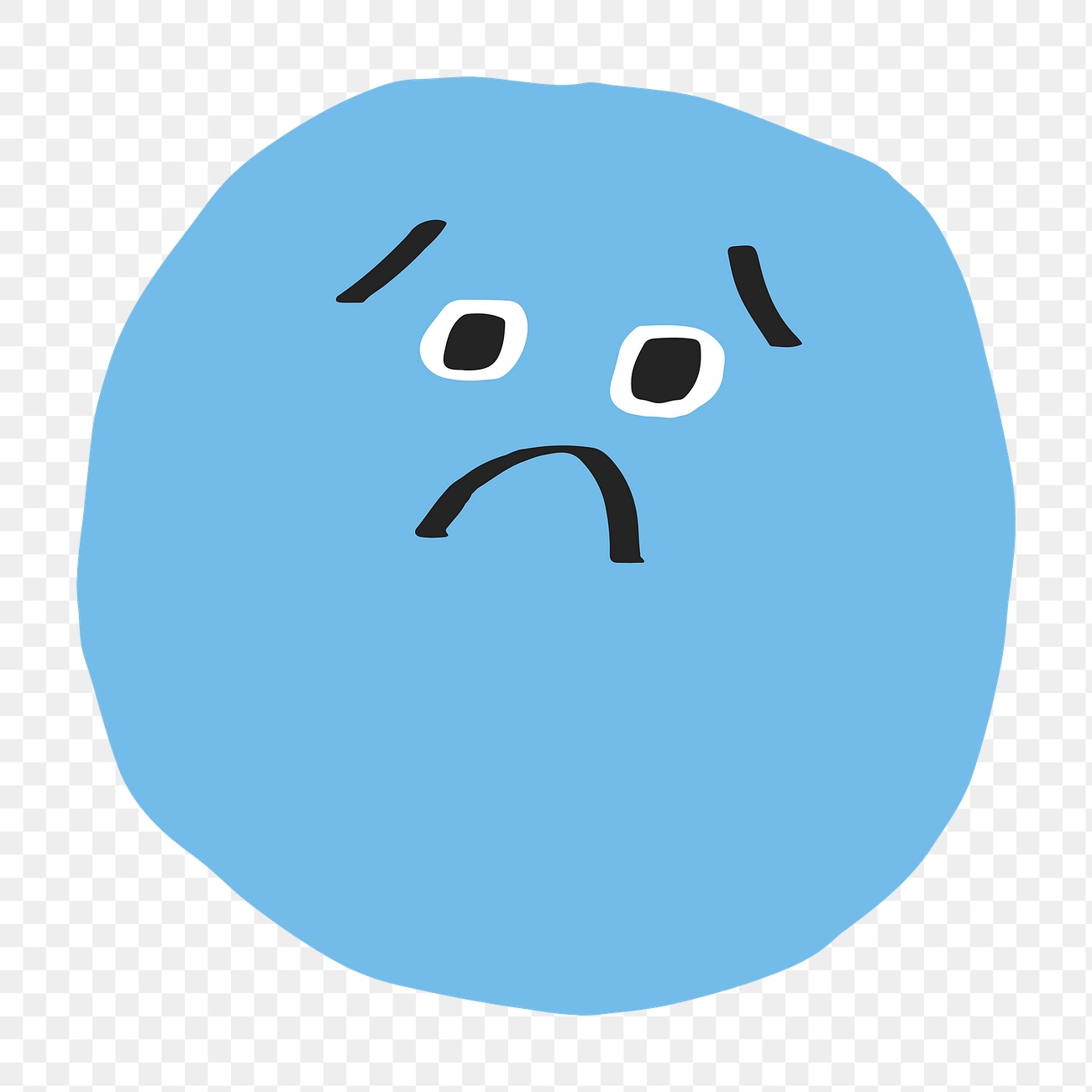 PNG sad face sticker cute | Premium PNG Sticker - rawpixel