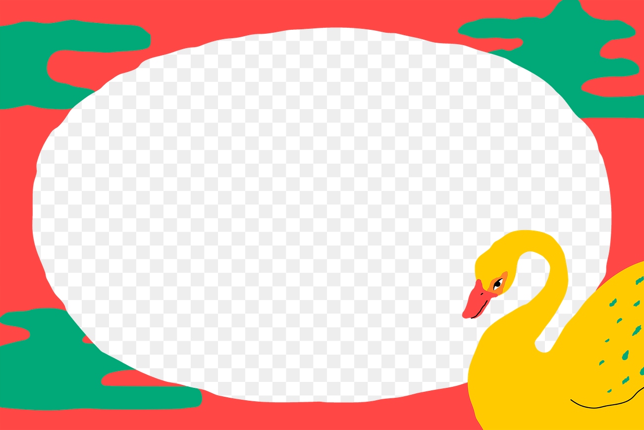 Png swan frame cute animal | Free PNG - rawpixel