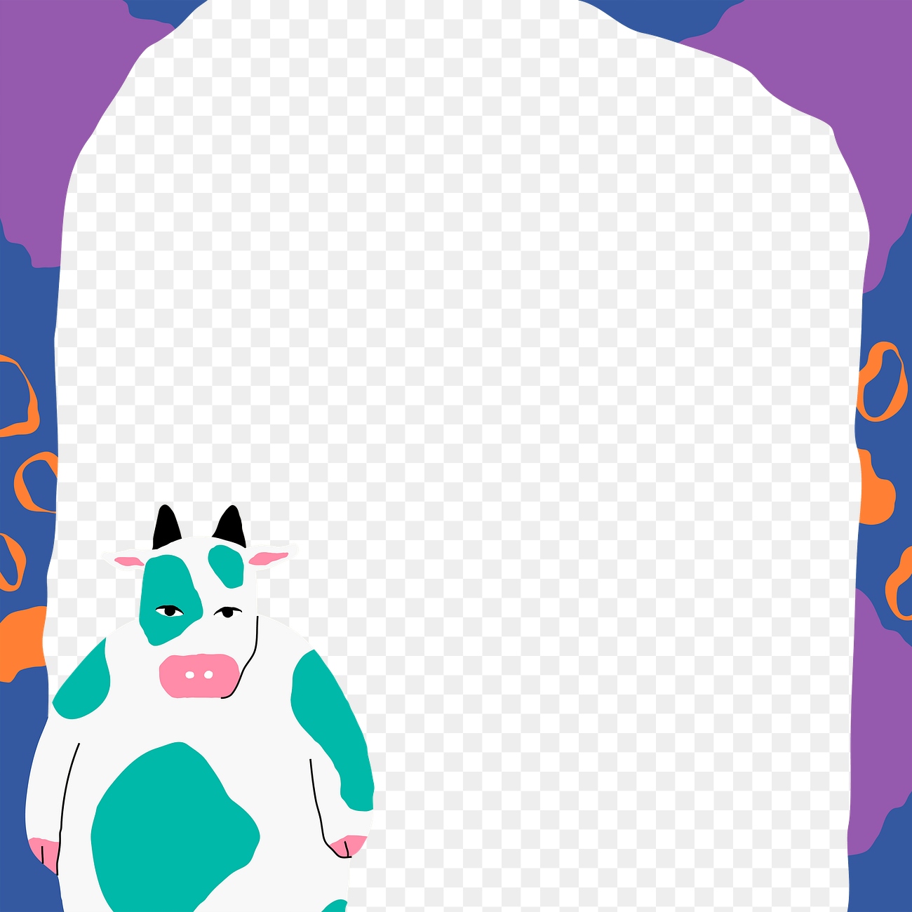 Png cow frame cute animal | Premium PNG - rawpixel