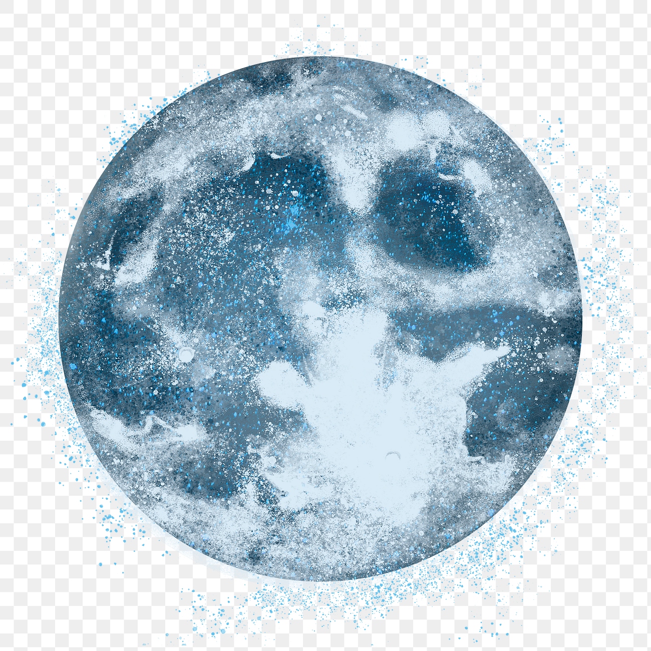 Blue super moon png sticker | Premium PNG Sticker - rawpixel