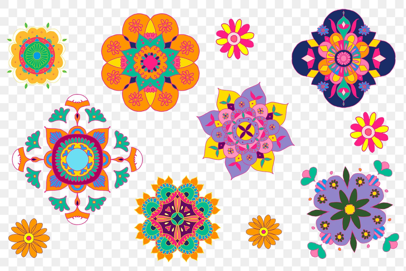 Diwali Indian rangoli element set | Premium PNG - rawpixel