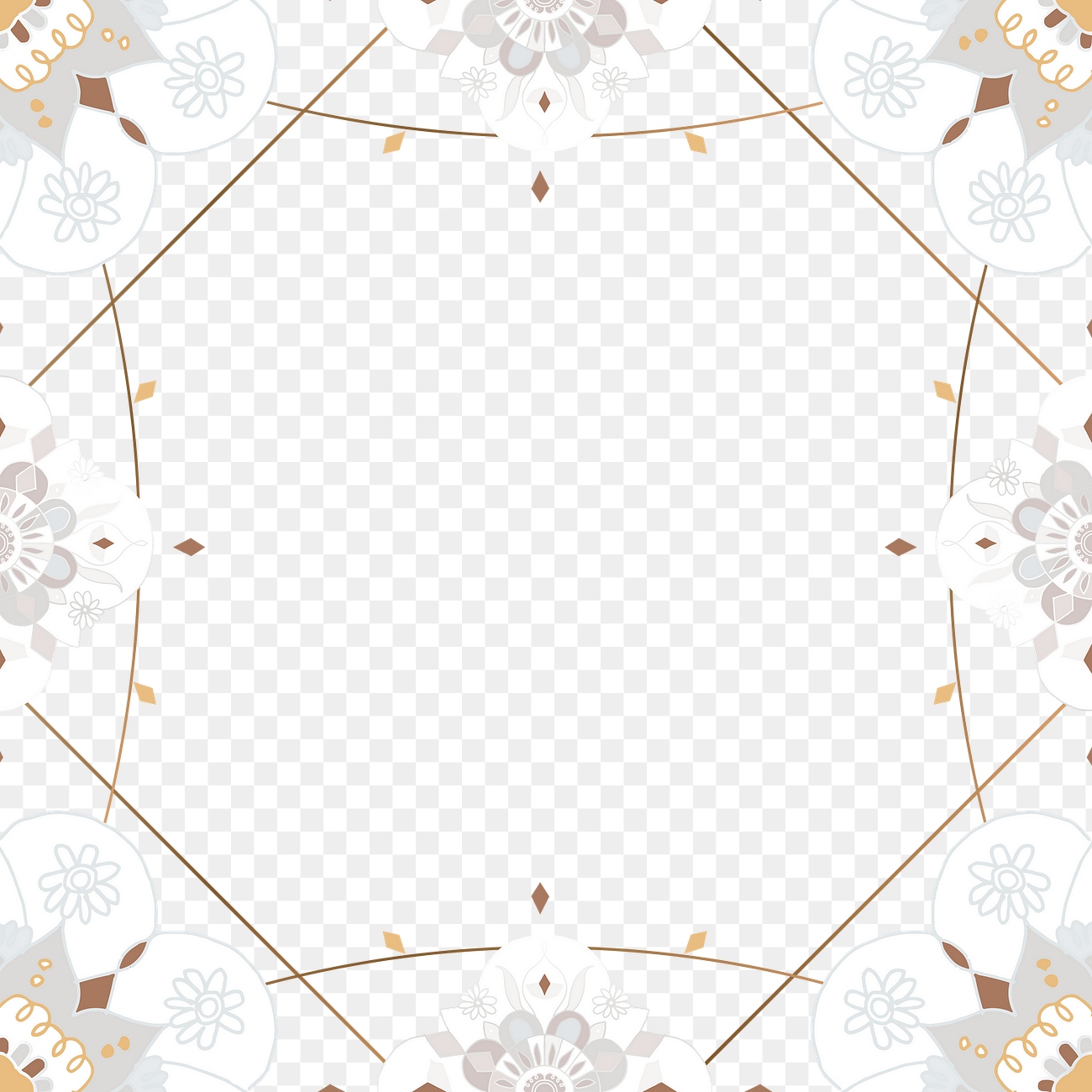 Mandala pattern gold frame png | Premium PNG - rawpixel
