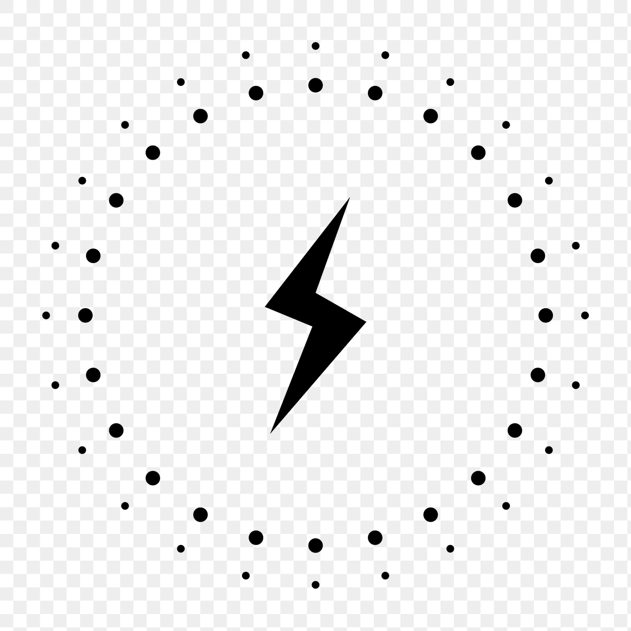 Black PNG charging icon lightning | Premium Icons Sticker - rawpixel