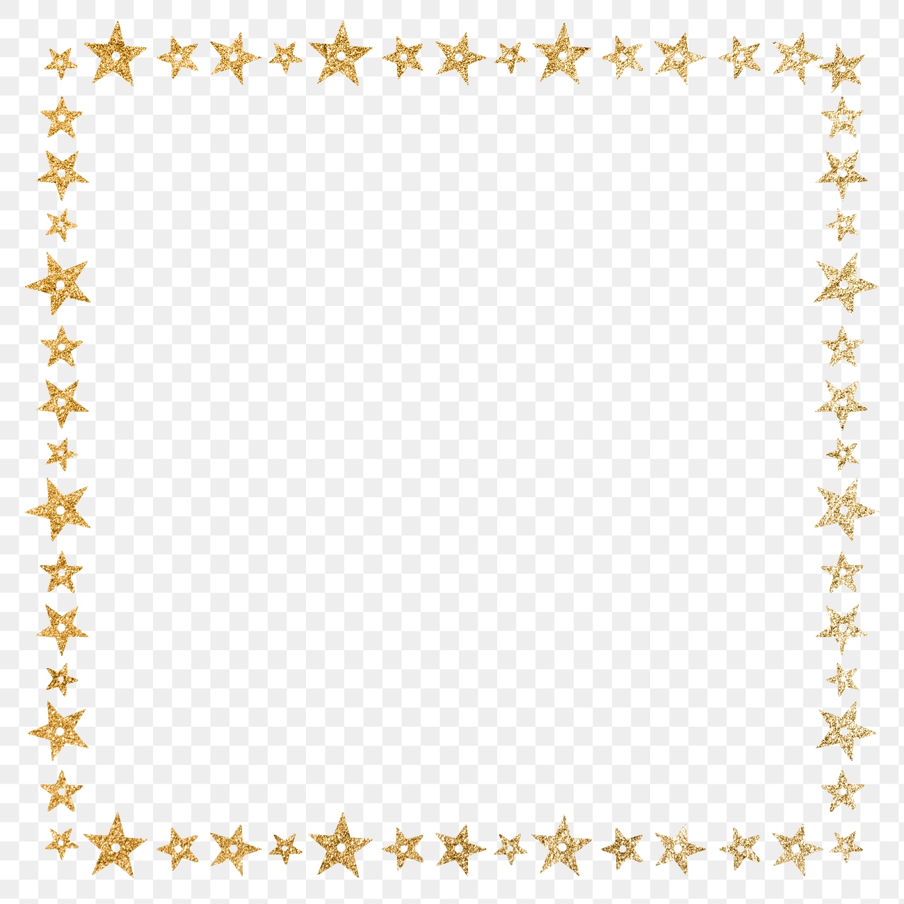 Gold sparkling star square border | Free PNG - rawpixel