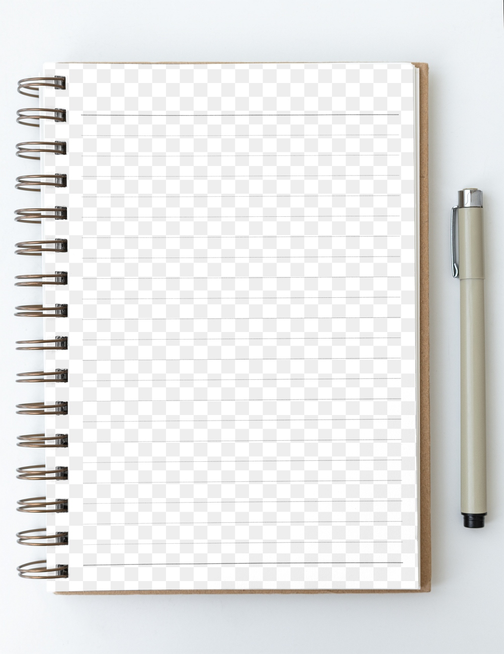 Blank plain white notebook page with a pen | Free stock illustration ...