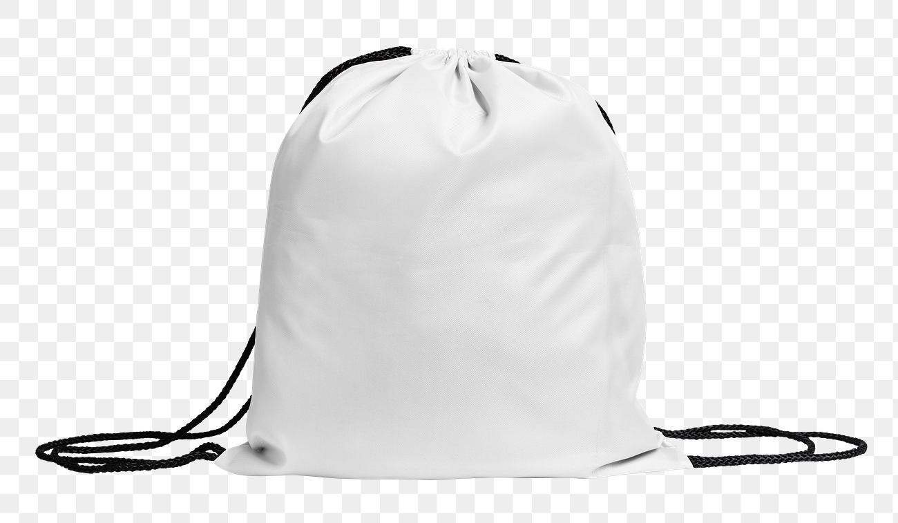 Png white drawstring bag unisex | Free PNG Sticker - rawpixel