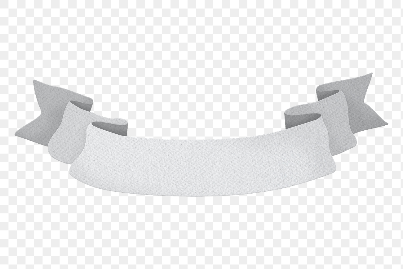 Gray paper ribbon banner design element | Free transparent png - 2345552