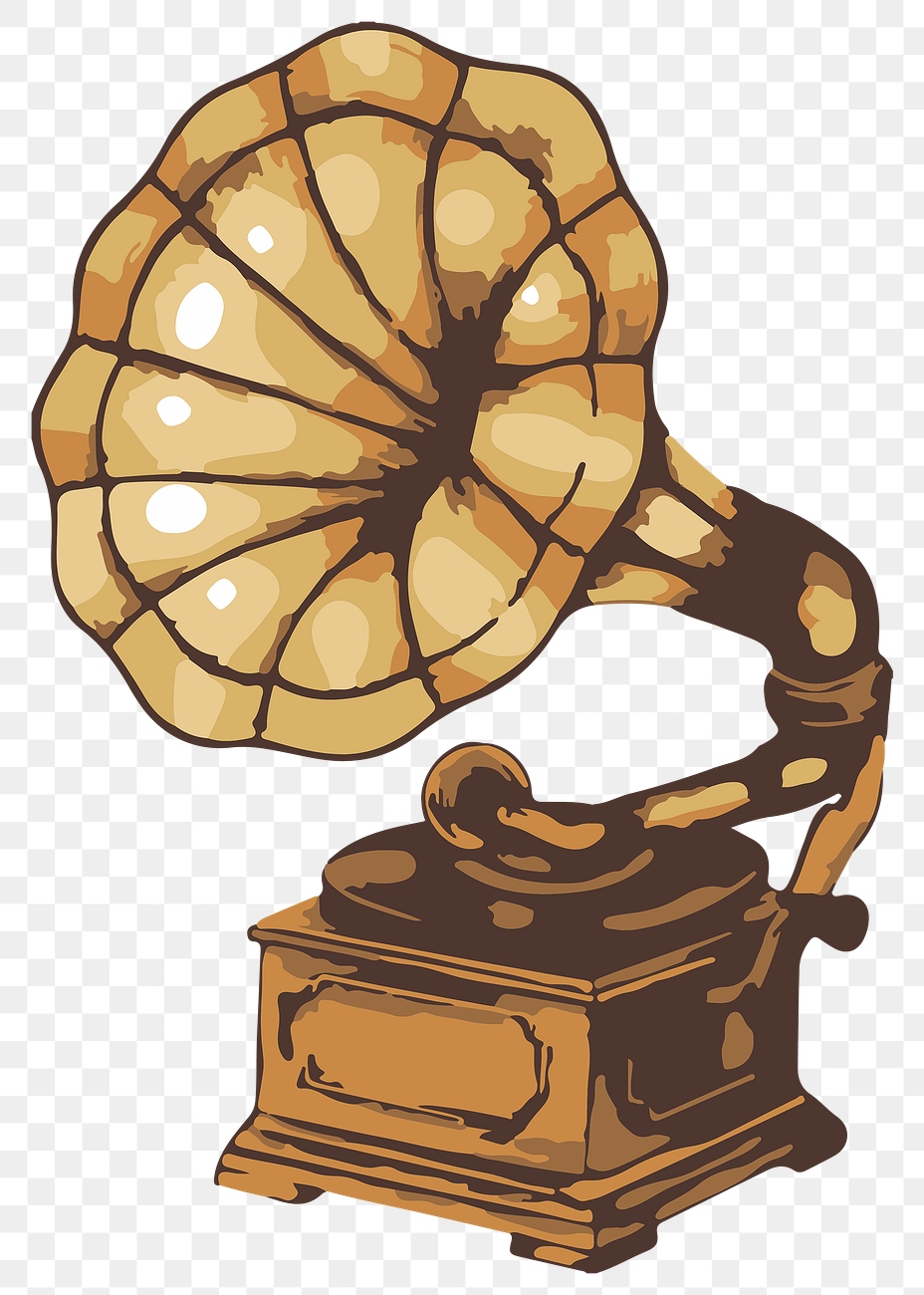 Vectorized vintage Gramophone design element | Royalty free stock ...