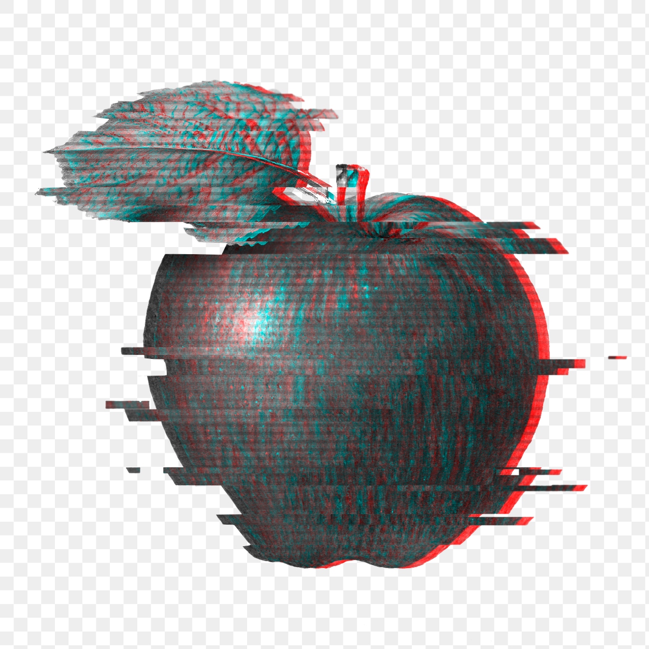Apple glitch style sticker overlay | Free transparent png - 2342456