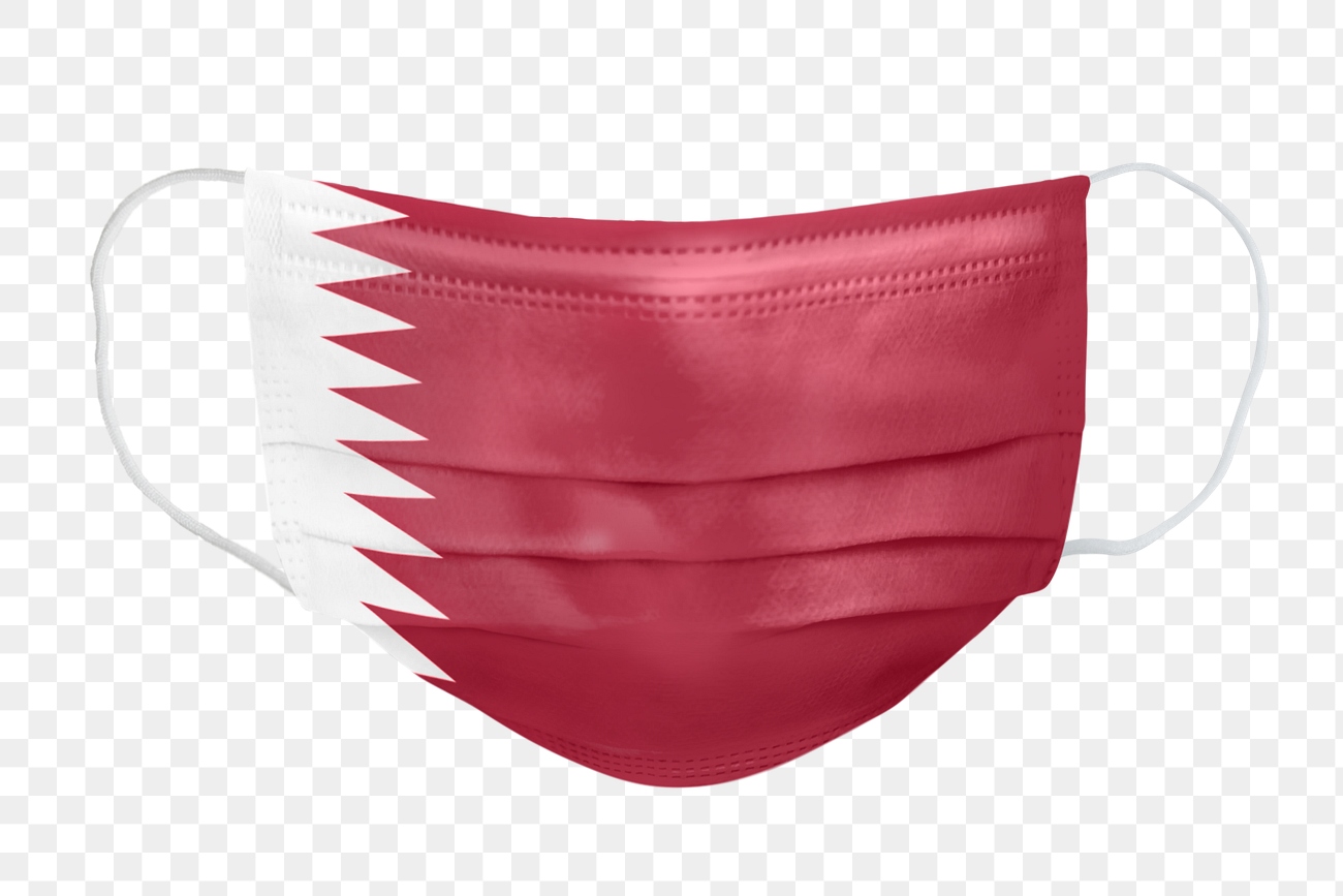 Qatari flag pattern face mask | Premium PNG Sticker - rawpixel