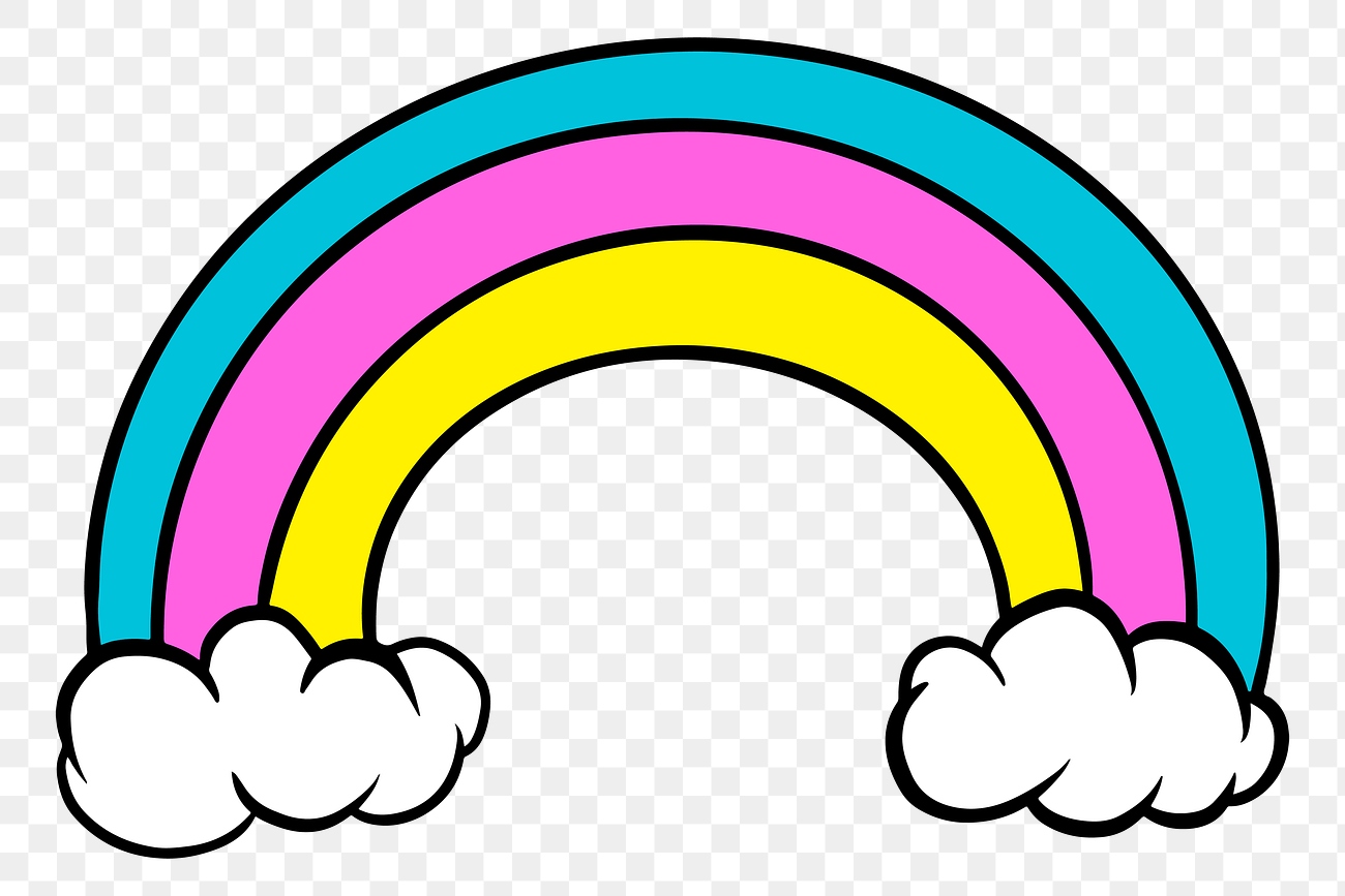 Cute rainbow sticker design element | Free stock illustration | High ...