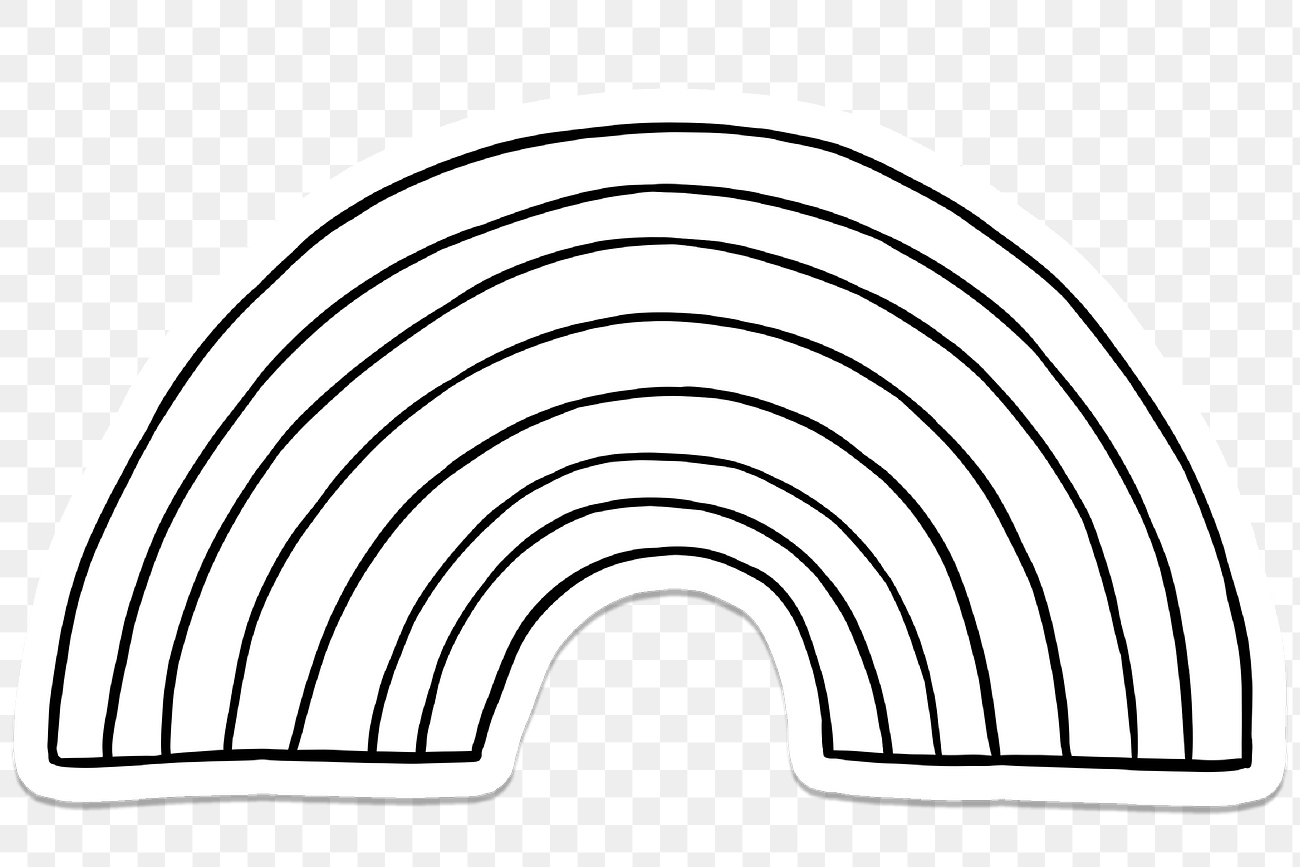 White rainbow sticker with a white | Free PNG Sticker - rawpixel