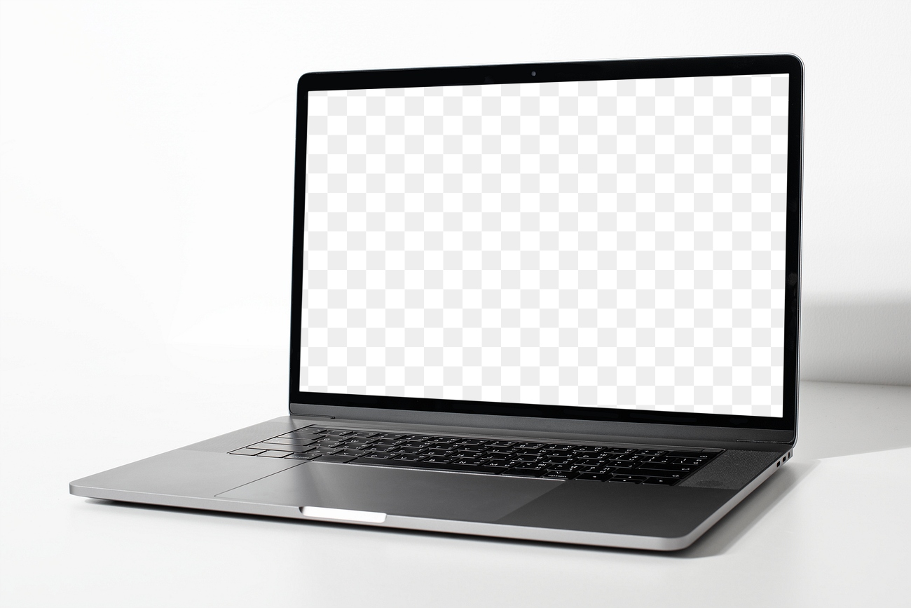 Laptop png screen mockup on a white | Free PNG Mockup - rawpixel