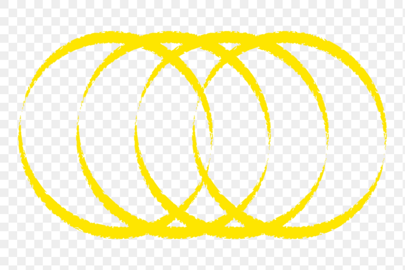 Overlapping circles png sticker, yellow | Premium PNG - rawpixel
