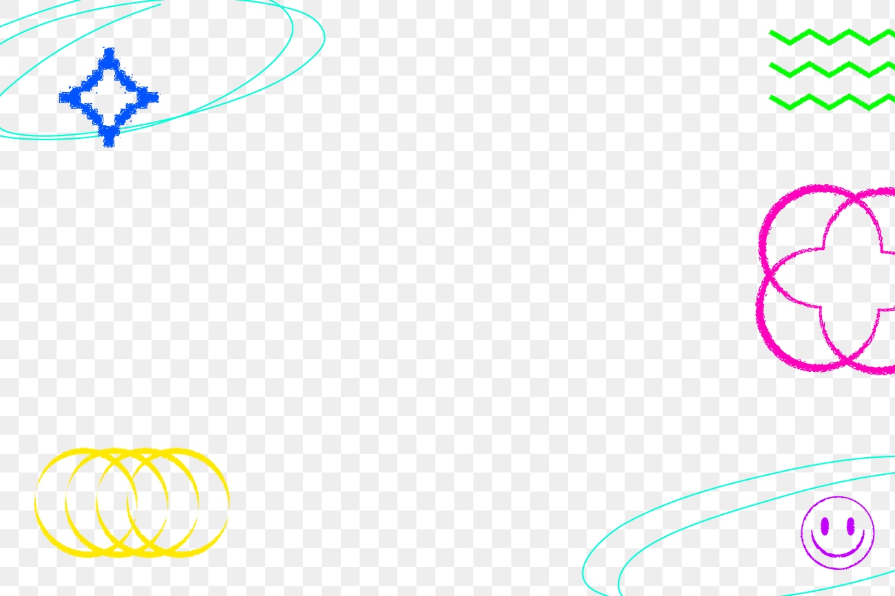 Abstract funky png frame, 90s | Premium PNG - rawpixel