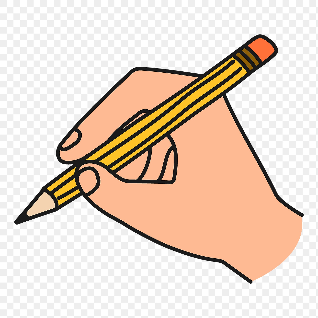 Png hand holding pencil sticker | Premium PNG - rawpixel