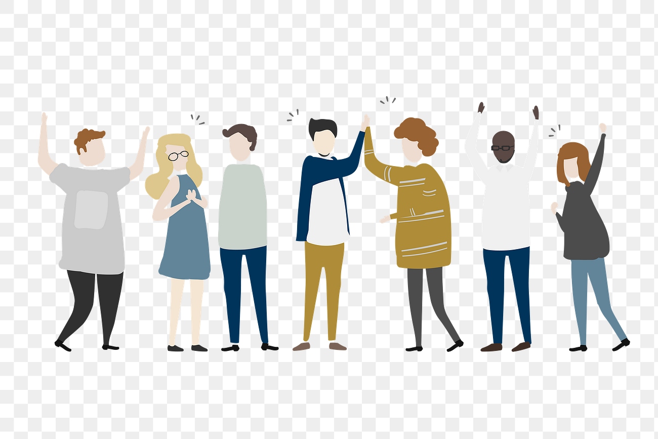 People cheering png clipart, cartoon | Premium PNG - rawpixel
