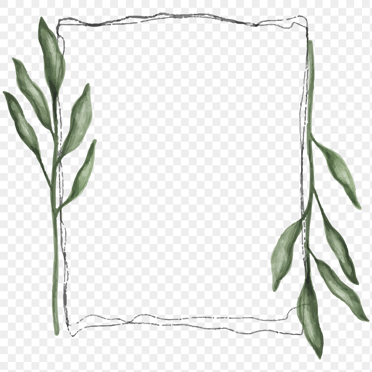 Botanical leaf frame png | Free stock illustration | High Resolution ...