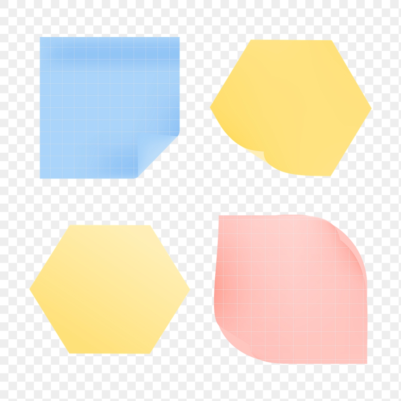 Blank sticky note set png
