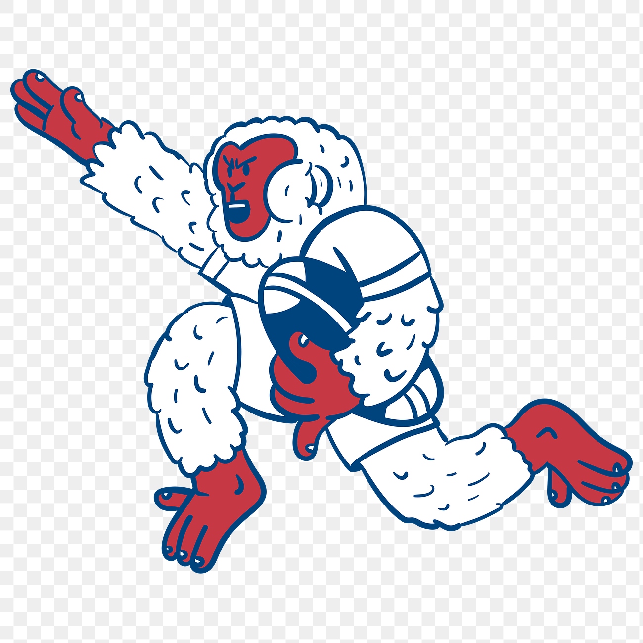 Yeti rugby player transparent png | Free PNG Sticker - rawpixel