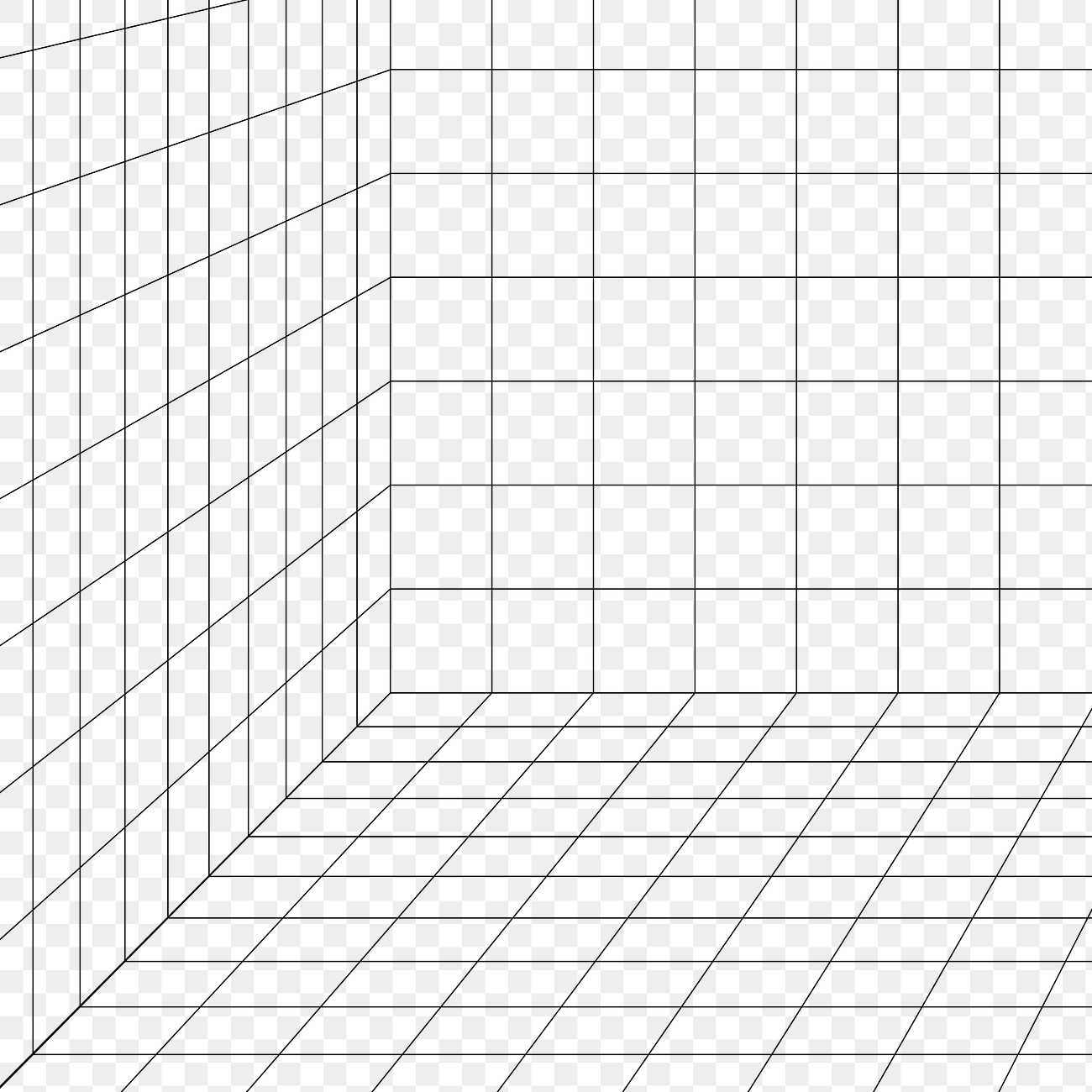 3D grid wireframe grid room background design element