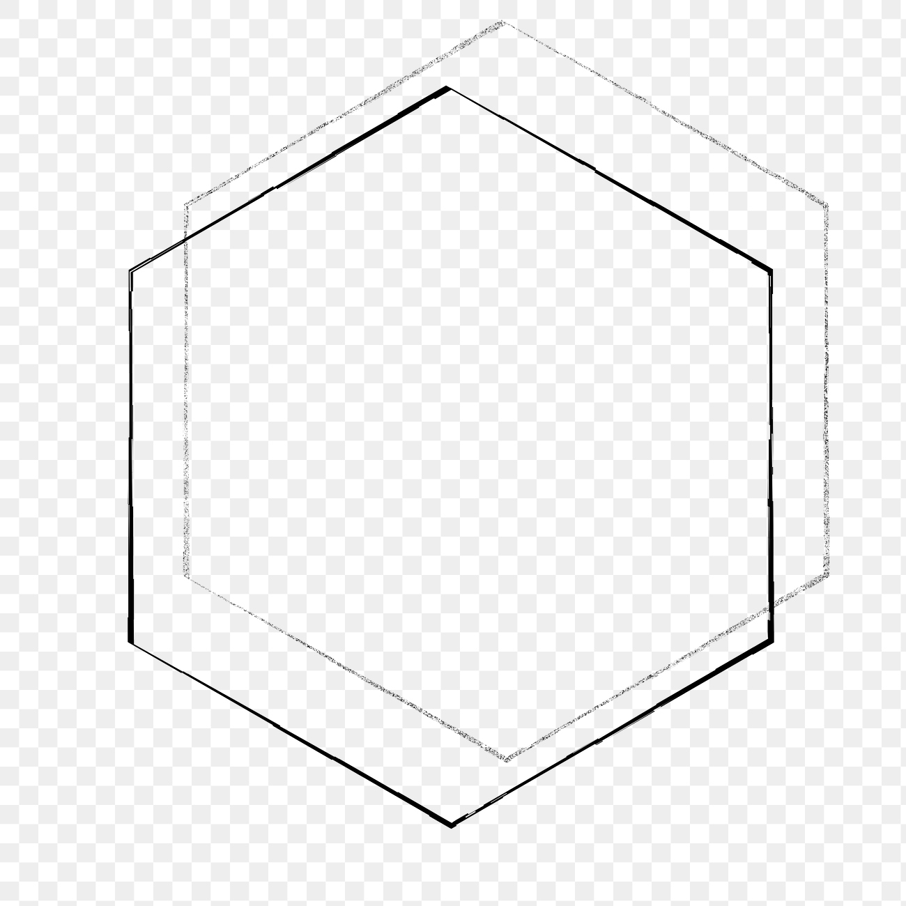 Black hexagon shape design element | Free PNG Sticker - rawpixel