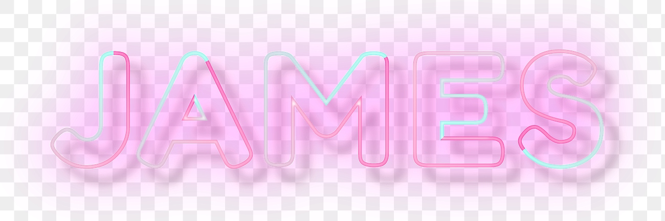 James Neon Name Png Font Block Letter Typography