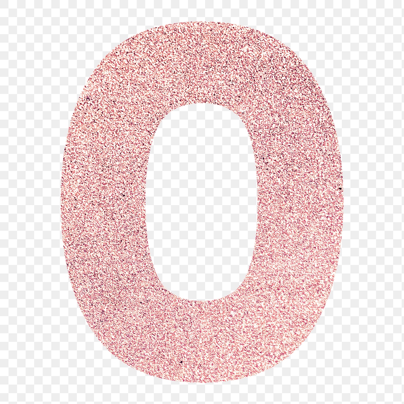 Number 0 glitter typography