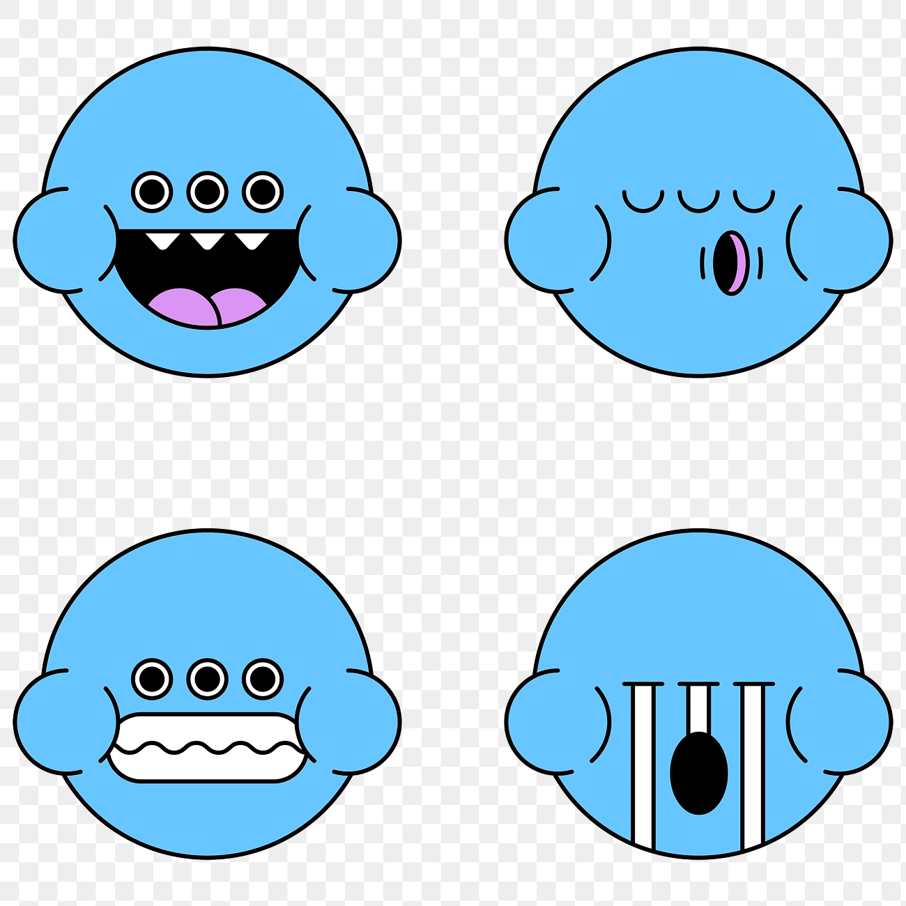 Blue monster frog emoji sticker | Free PNG Sticker - rawpixel