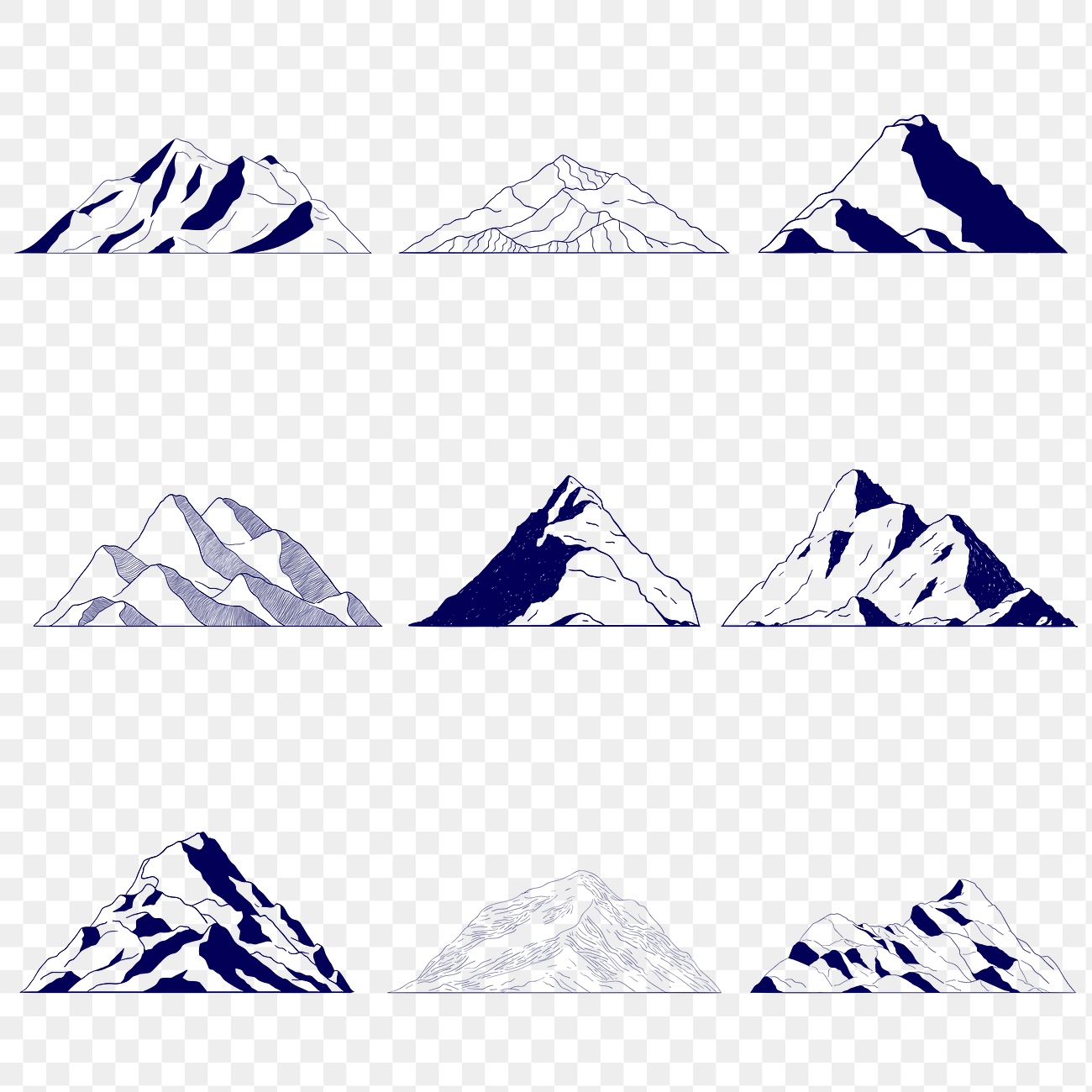 Mountain shapes for logo transparent | Free PNG - rawpixel
