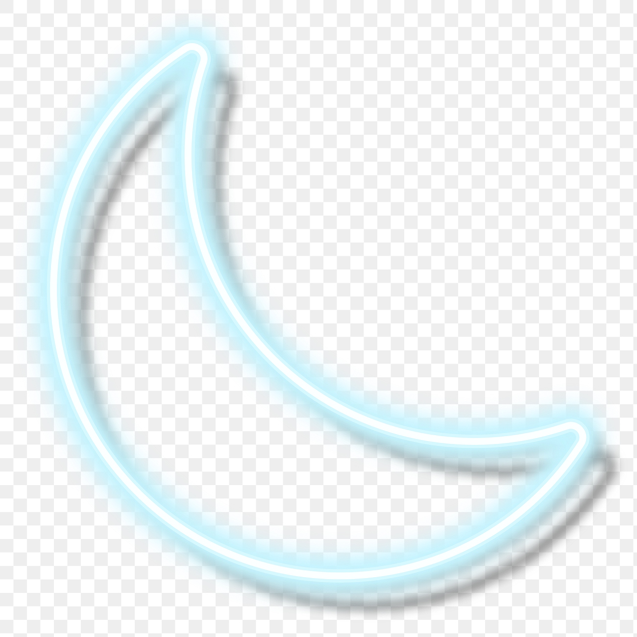 Crescent moon neon sign png