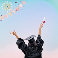 Blue gradient graduation background, celebration | Premium Editable ...