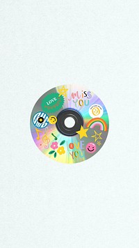 Cute music disc iPhone wallpaper | Premium Editable Design - rawpixel
