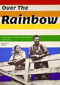 rainbow poster template, editable retro | Premium Editable Template ...