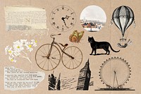 Travel journal illustration sticker set, | Free Editable Design - rawpixel