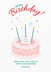 Birthday greeting poster template, editable | Premium Editable Template ...