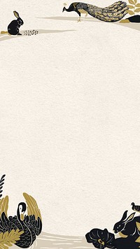 Swan border editable phone wallpaper, | Premium Editable Design - rawpixel