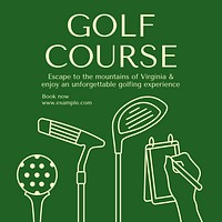 Golf course Instagram post template, | Premium Editable Template - rawpixel