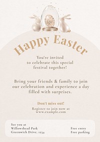 Happy Easter poster template, editable | Premium Editable Template ...