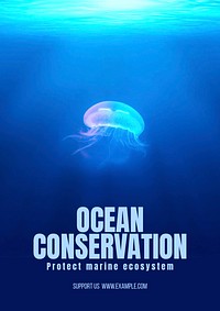 Ocean conservation poster template, editable | Free Editable Template ...