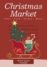 Christmas market poster template, editable | Premium Editable Template ...