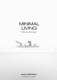 Minimal living poster template, editable | Premium Editable Template ...