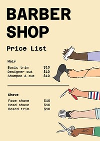Barber shop poster template, editable | Premium Editable Template ...