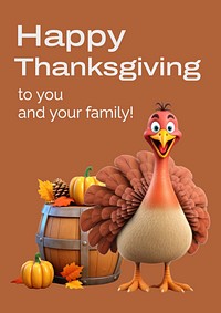 Happy thanksgiving poster template, editable | Premium Editable ...