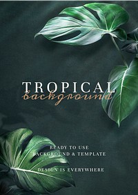 Tropical leaves poster template, editable | Free Editable Template ...